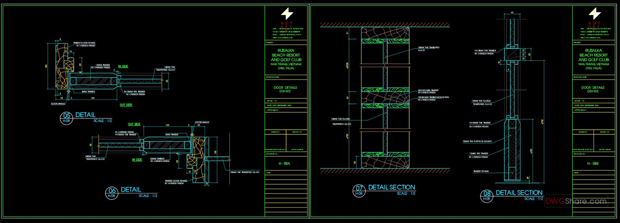 329.Free cad blocks Detail doors windows DWG download