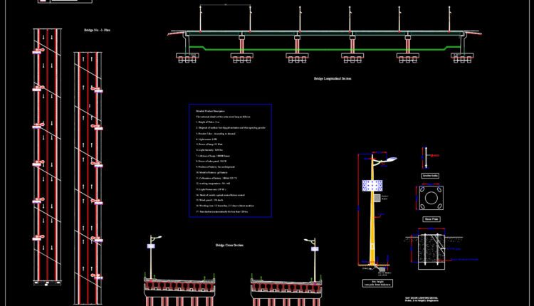 33.Bridge Lighting System Details CAD - Free Cad Blocks, download DWG models for architects ...