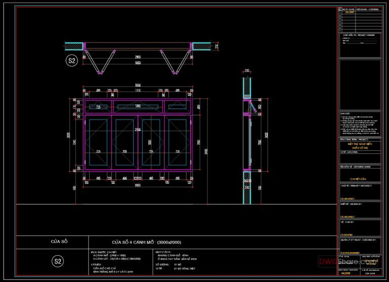 331.Free cad blocks Detail windows DWG download