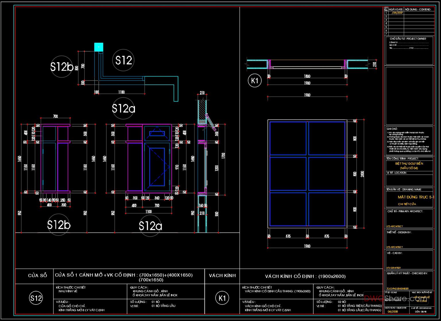 331.Free cad blocks Detail windows DWG download