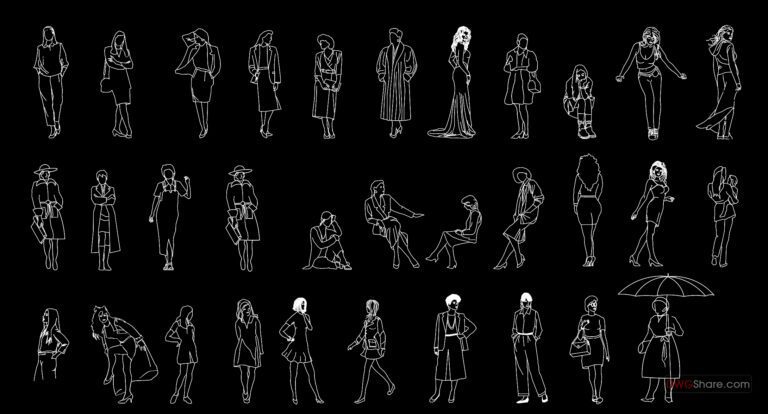 42.Casual people 4 free AutoCAD drawings