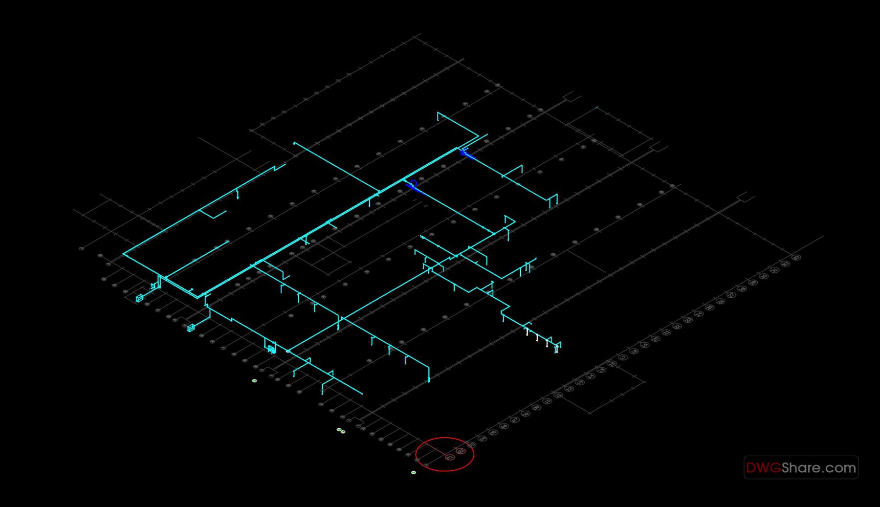 42.Compressed Air Lines 3D Model Autocad Drawing DWG
