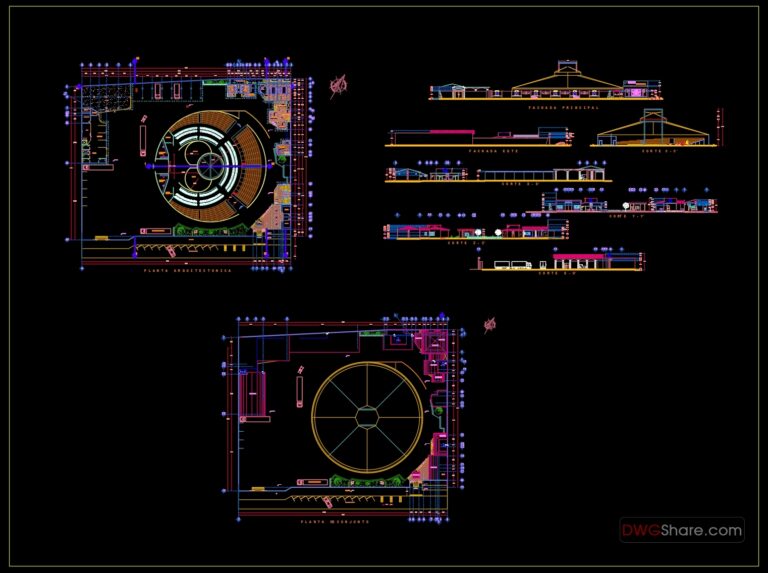 49.Circus Layout Plan and Elevations Details CAD