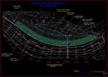 55.Cad File of Slope General Plan Layout For Free Download