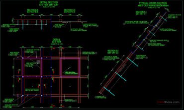 56.Cad File of Slope Protection Sections Details For Free Download