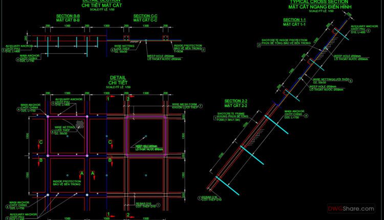 56.Cad File of Slope Protection Sections Details For Free Download ...
