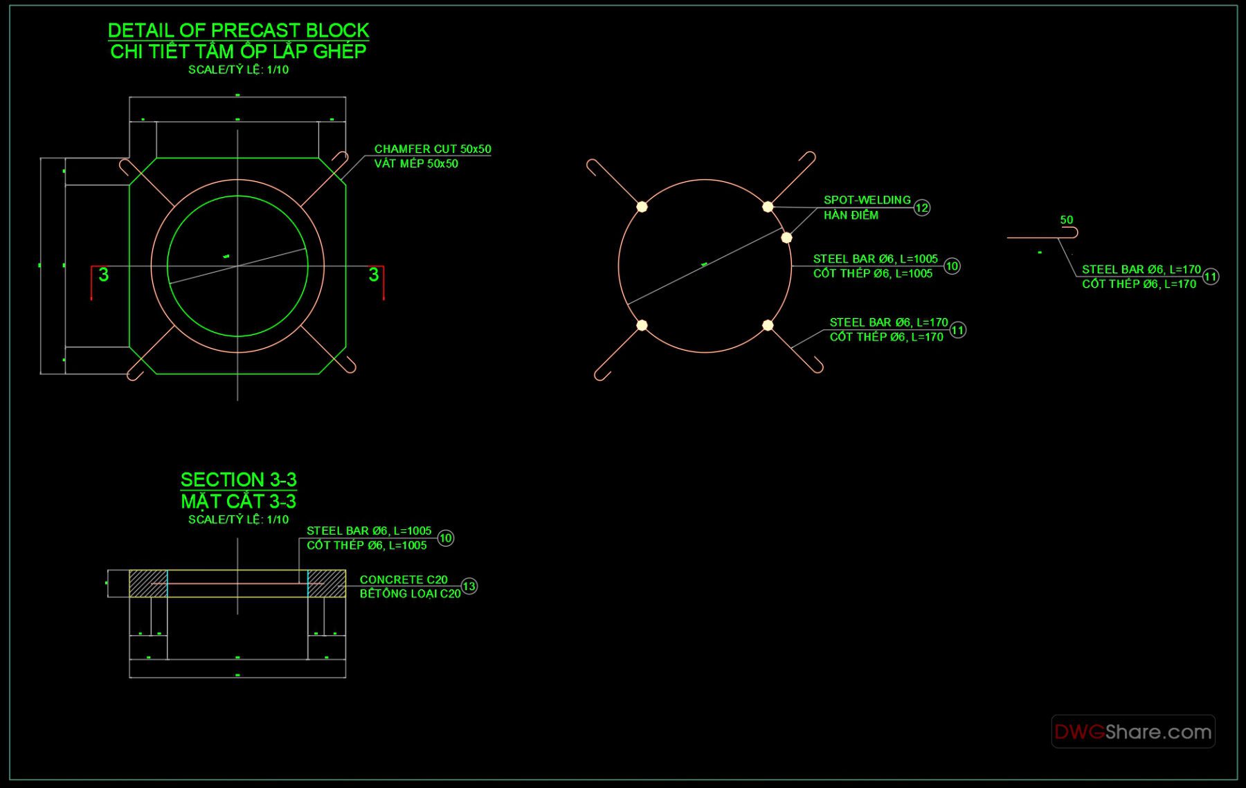 56.Cad File of Slope Protection Sections Details For Free Download