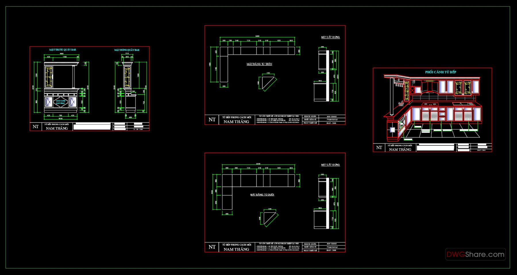 59.Traditional kitchen cupboard, kitchen cabinets autocad drawing