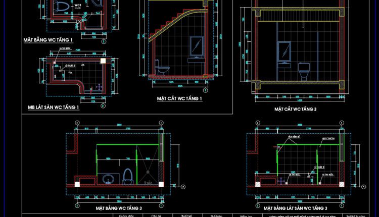 59.WC Layout Plan and elevations details AutoCAD drawing download ...