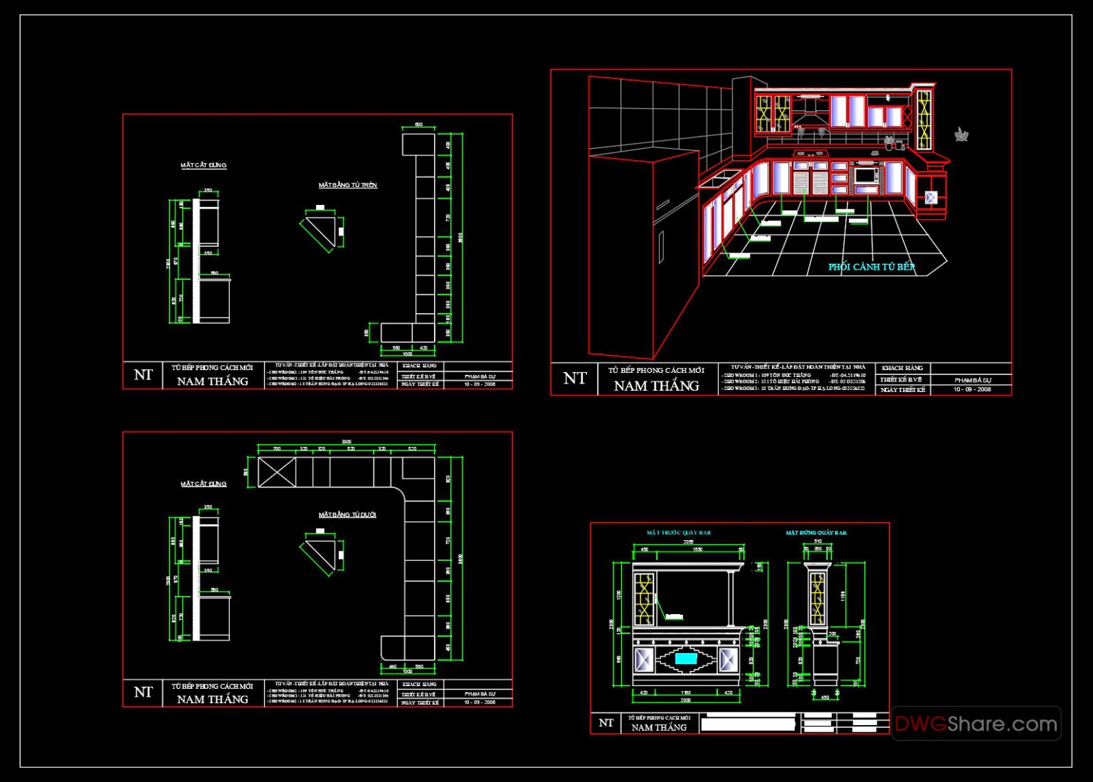 60.Traditional kitchen cupboard, kitchen cabinets autocad drawing