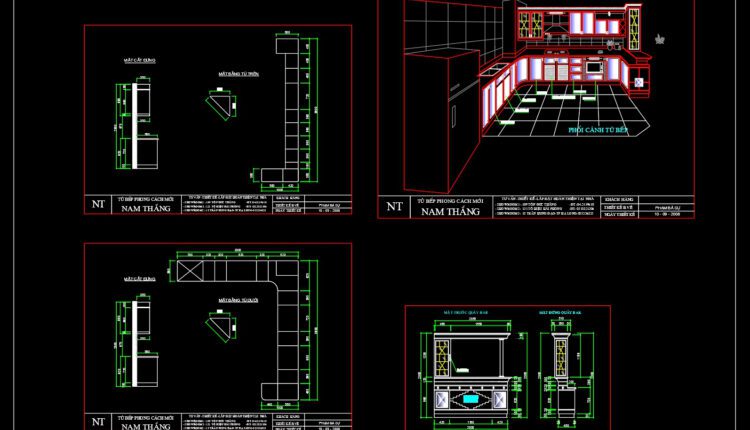 60.Traditional kitchen cupboard, kitchen cabinets autocad drawing ...