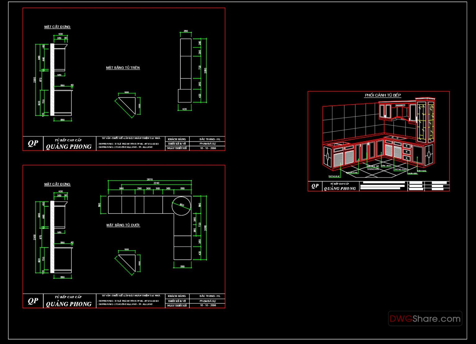 62.Traditional kitchen cupboard, kitchen cabinets autocad drawing