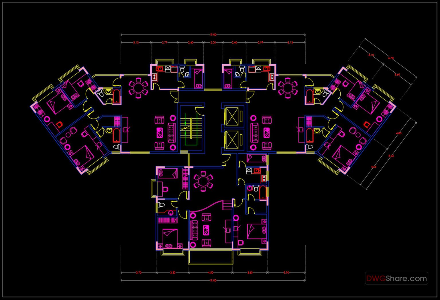 73.Apartment Plans AutoCAD File Free Download