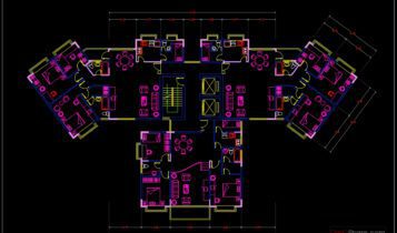 22.A set of trees and shrubs color top view AutoCAD blocks