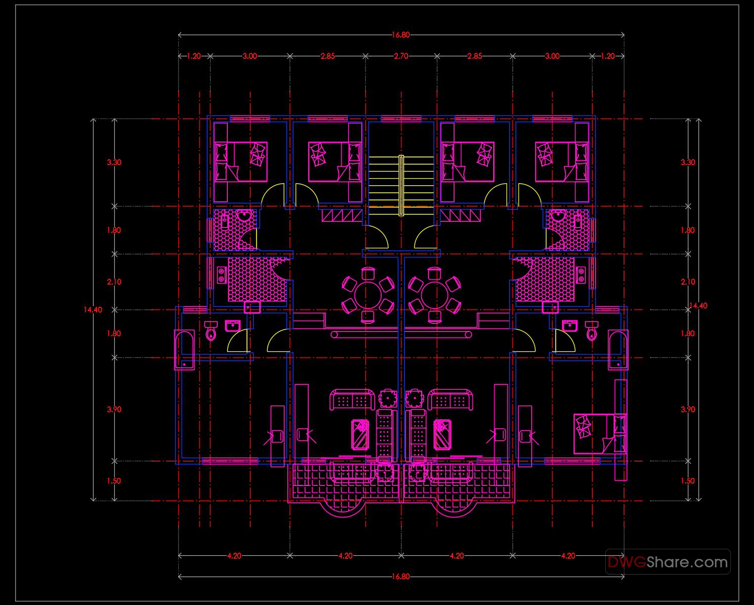 74.Apartment Plans AutoCAD File Free Download