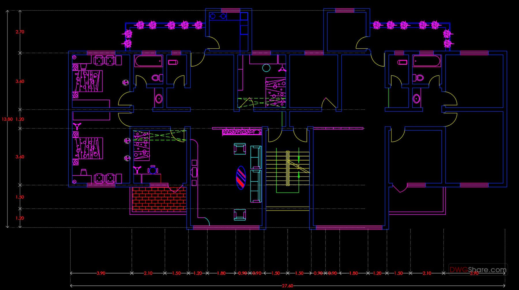 75.Apartment Plans AutoCAD File Free Download