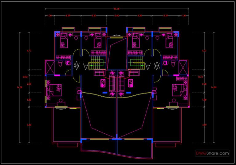 76.Apartment Plans AutoCAD File Free Download