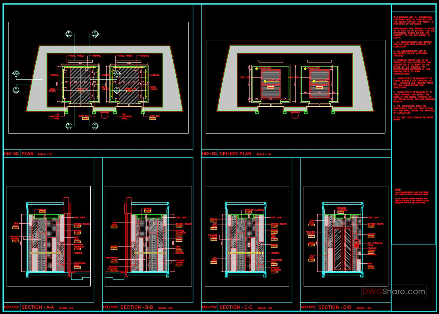 80.Lift Cabin Details AutoCAD File DWG