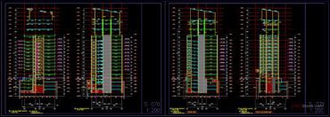 87.Podium framing elevation free drawing