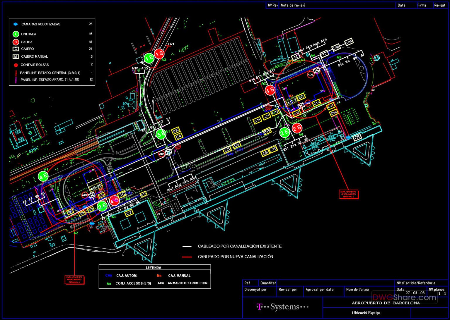 Barcelona Airport Layout Plan Autocad Drawing DWG