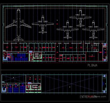 Hangar Layout Plan free Autocad File DWG