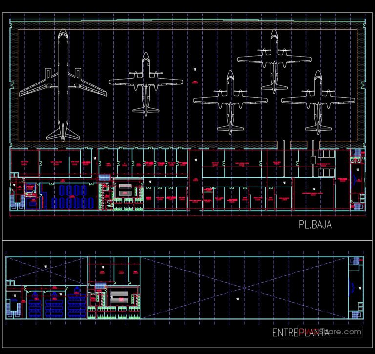 Hangar Layout Plan free Autocad File DWG