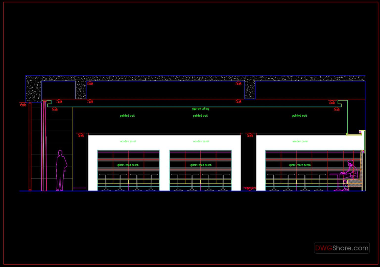 Hotel Entrance Floor Dining Room Layout AutoCAD File DWG