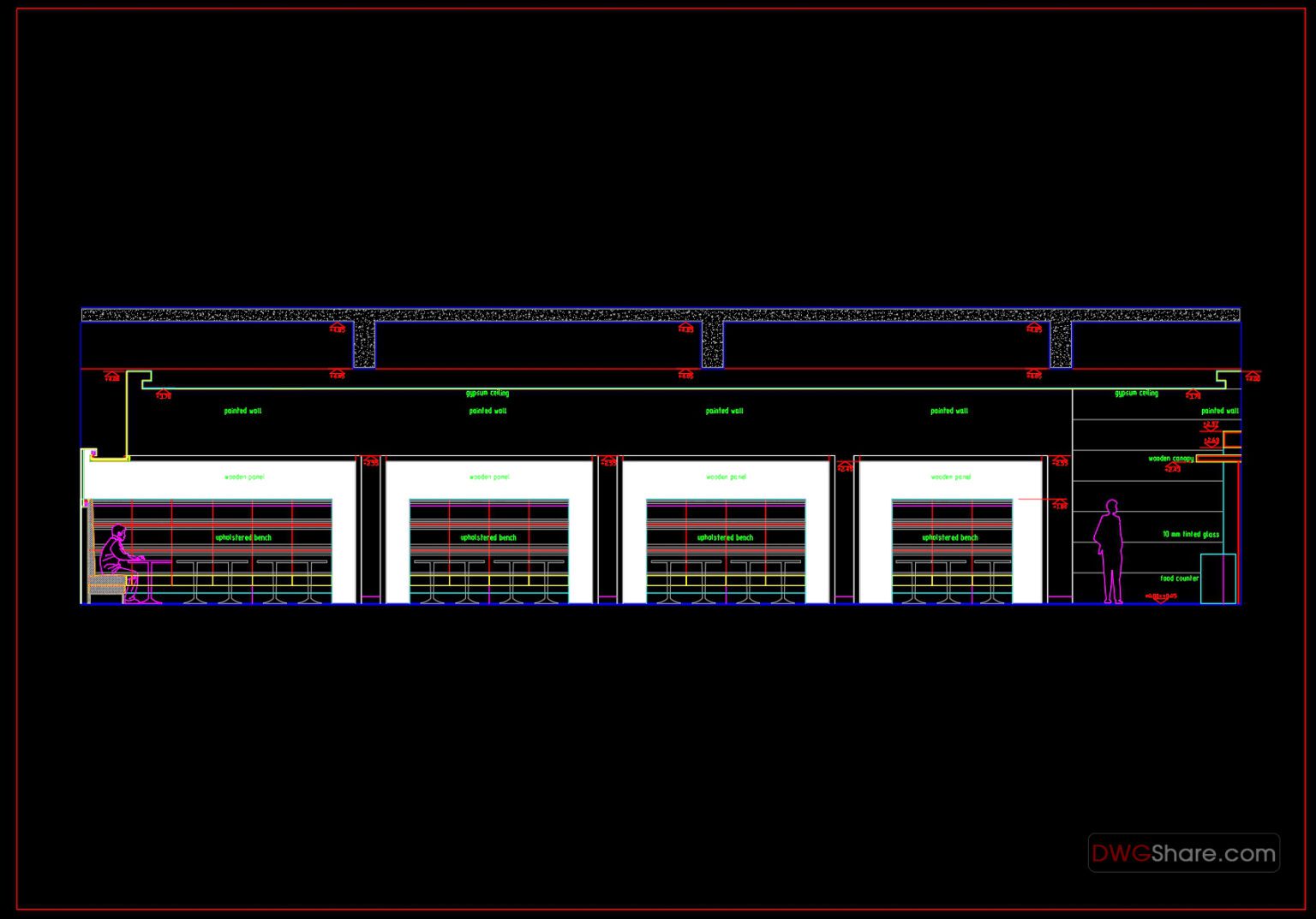 Hotel Entrance Floor Dining Room Layout AutoCAD File DWG