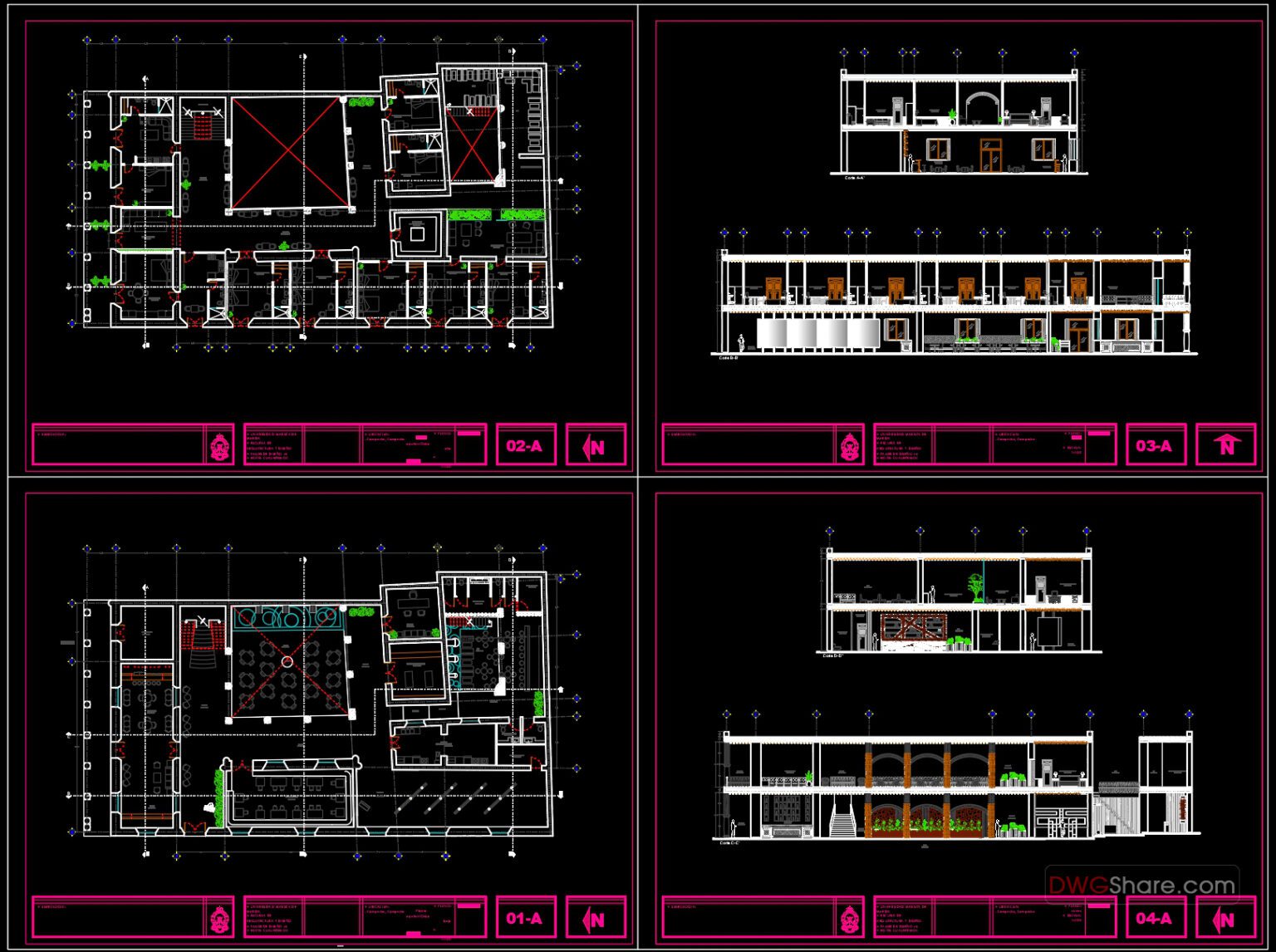 Hotel Furniture Blocks AutoCAD File DWG