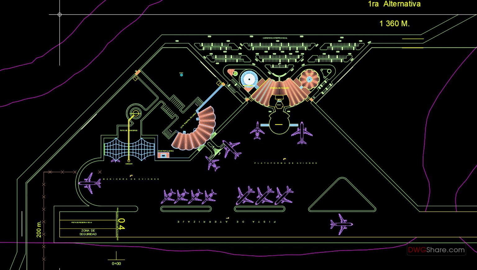 Huncavelica Airport Layout Plan AutoCAD File