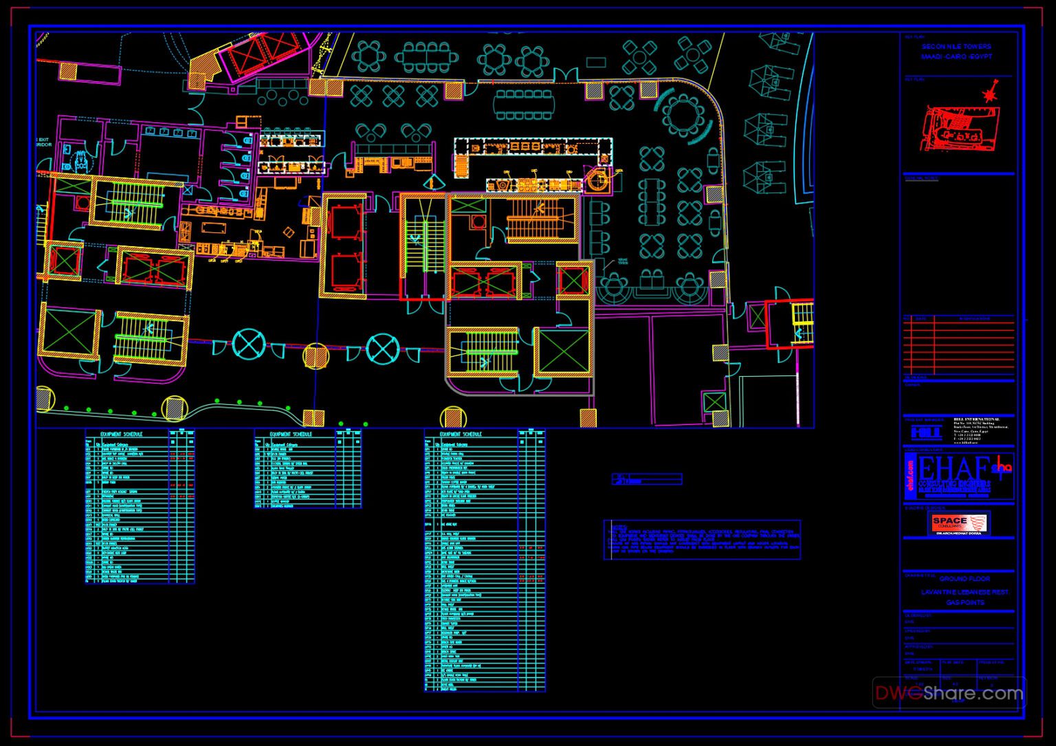 Lebanese Restaurant All Equipements Details AutoCAD File DWG