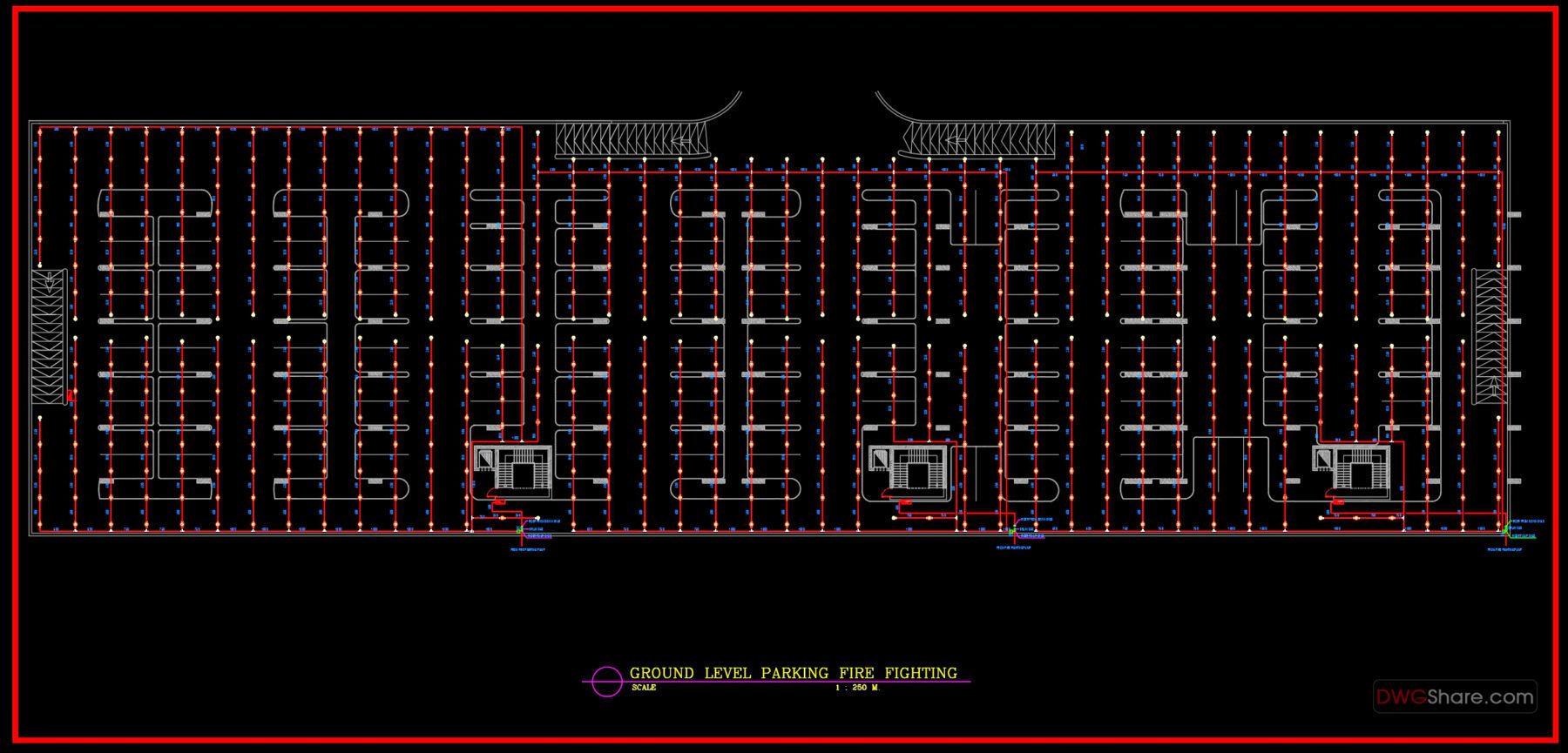 Parking Fire Fighting Layout Plan AutoCAD File Free Download