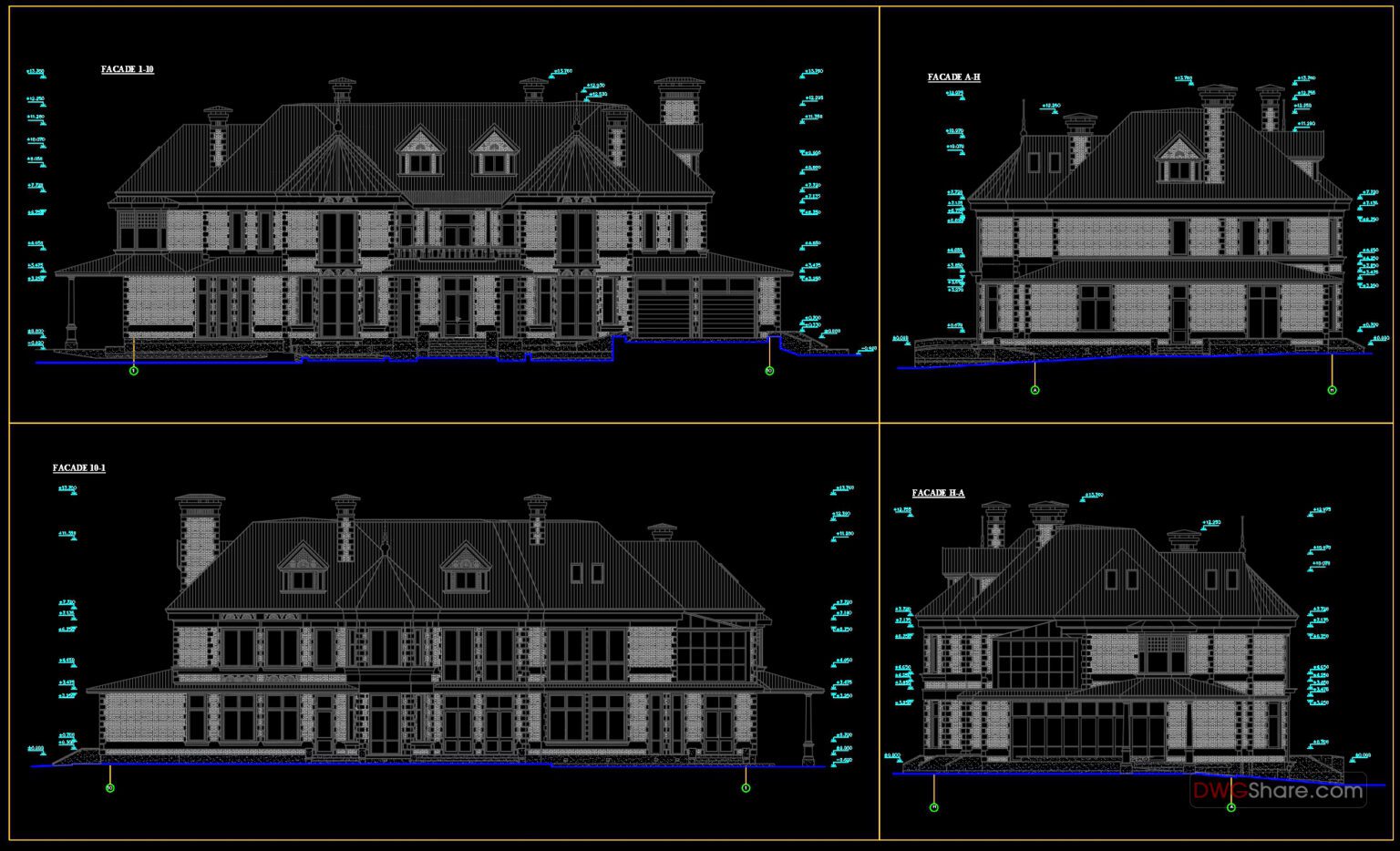 Project of The Villa AutoCAD File Free Download