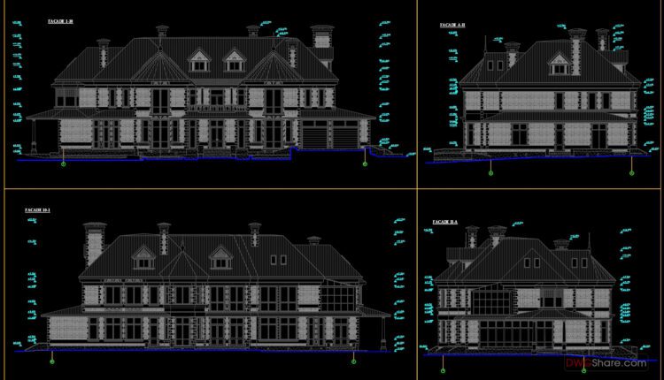 Project of The Villa AutoCAD File Free Download - Free Cad Blocks ...