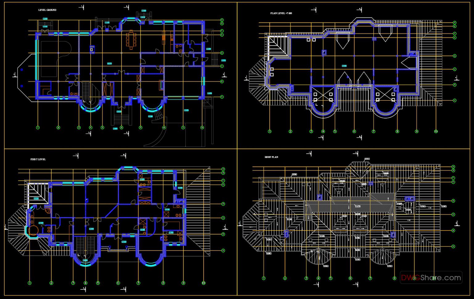 Project of The Villa AutoCAD File Free Download