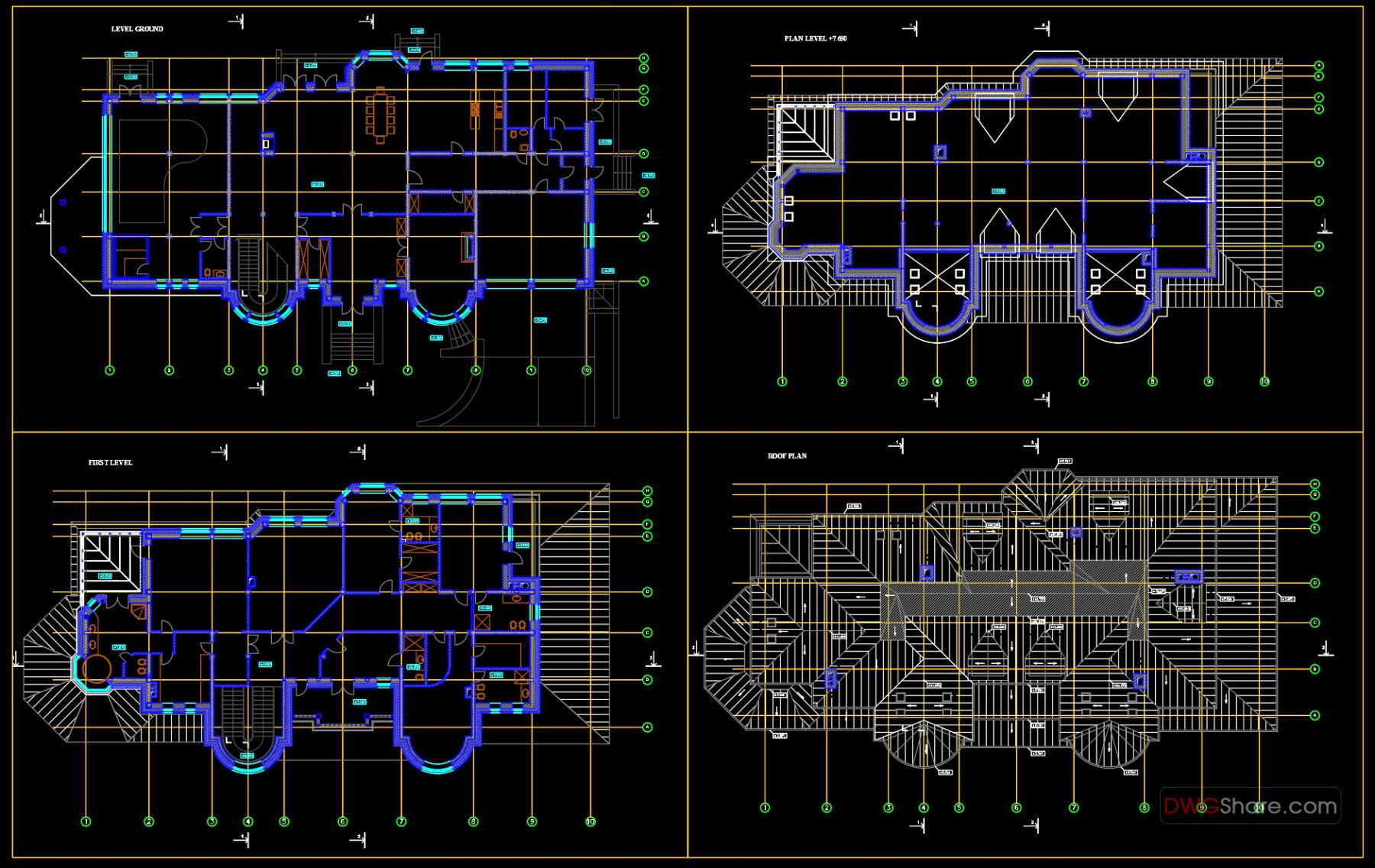 Project of The Villa AutoCAD File Free Download