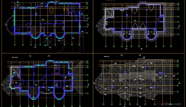 Project of The Villa AutoCAD File Free Download - Free Cad Blocks ...