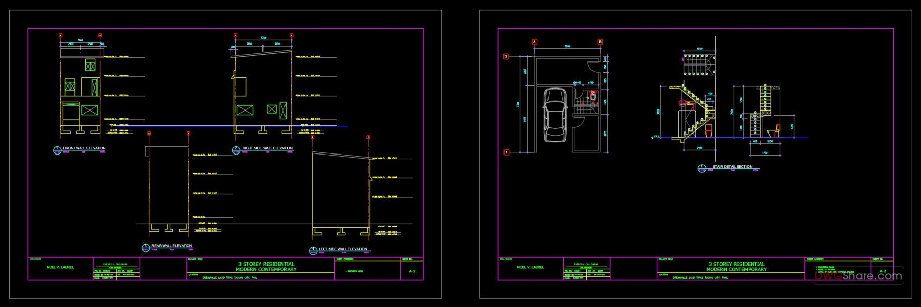 Residential Modern Contemporary Building Reinforcement Details AutoCAD ...