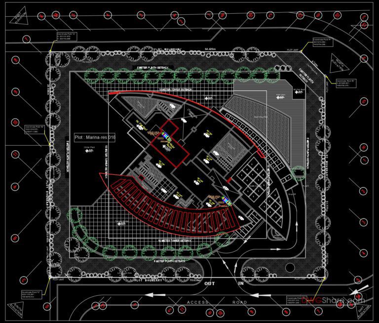 Residential Tower HVAC Site Plan AutoCAD File DWG