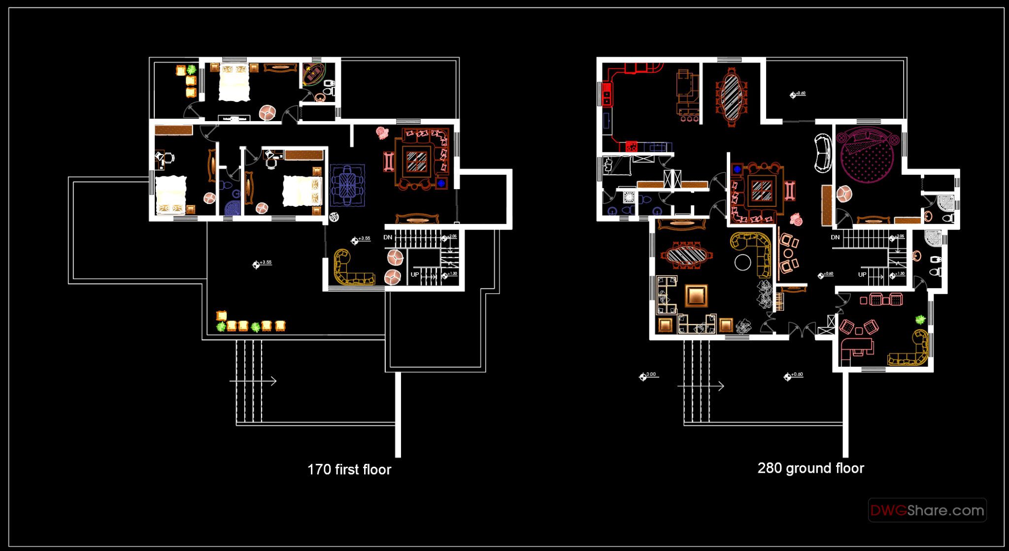Residential Villa Layout Plan AutoCAD File DWG