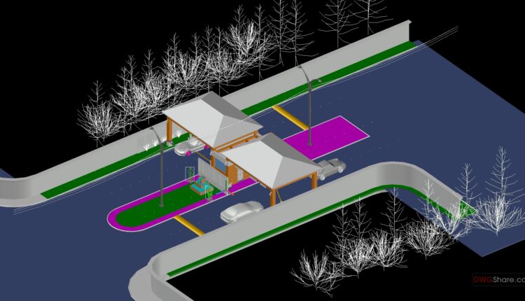 Security Check Point 3D Model AutoCAD File DWG - Free Cad Blocks ...