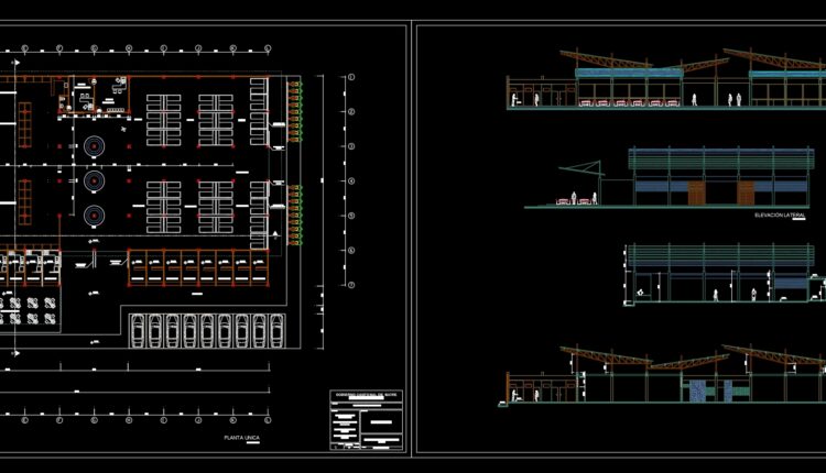 Shopping Market AutoCAD File DWG - Free Cad Blocks, download DWG models ...