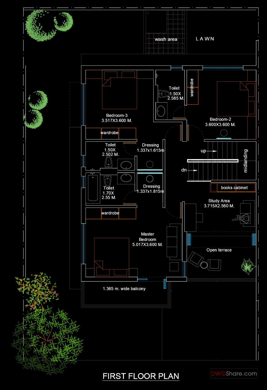 Small Villa Ground Floor Plan AutoCAD File Free Download