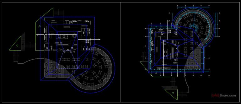 Tourist Resort Plan and Elevation AutoCAD File DWG