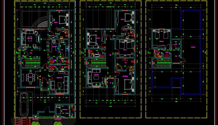 Townhouse Villa Model type F AutoCAD File Free Download - Free Cad ...