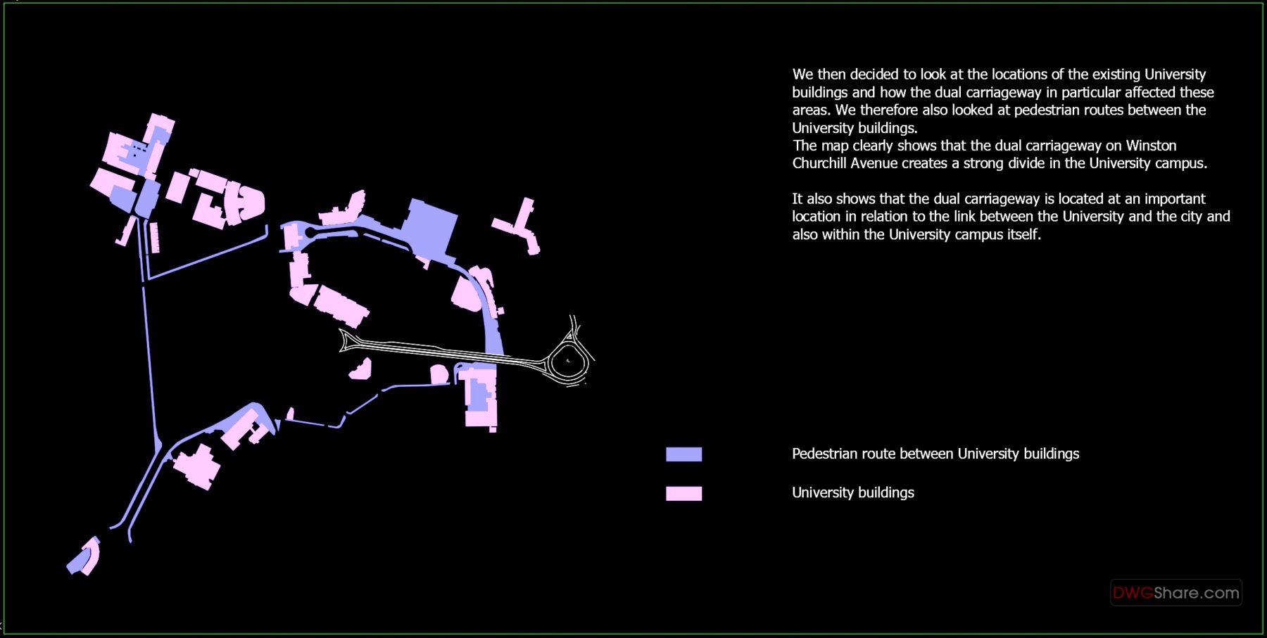 University Buildings And Roads General Plan AutoCAD File Free Download