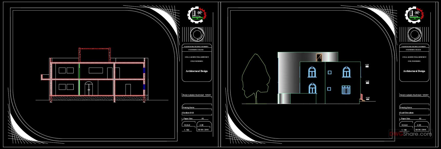 Villa Design Project AutoCAD File Free Download