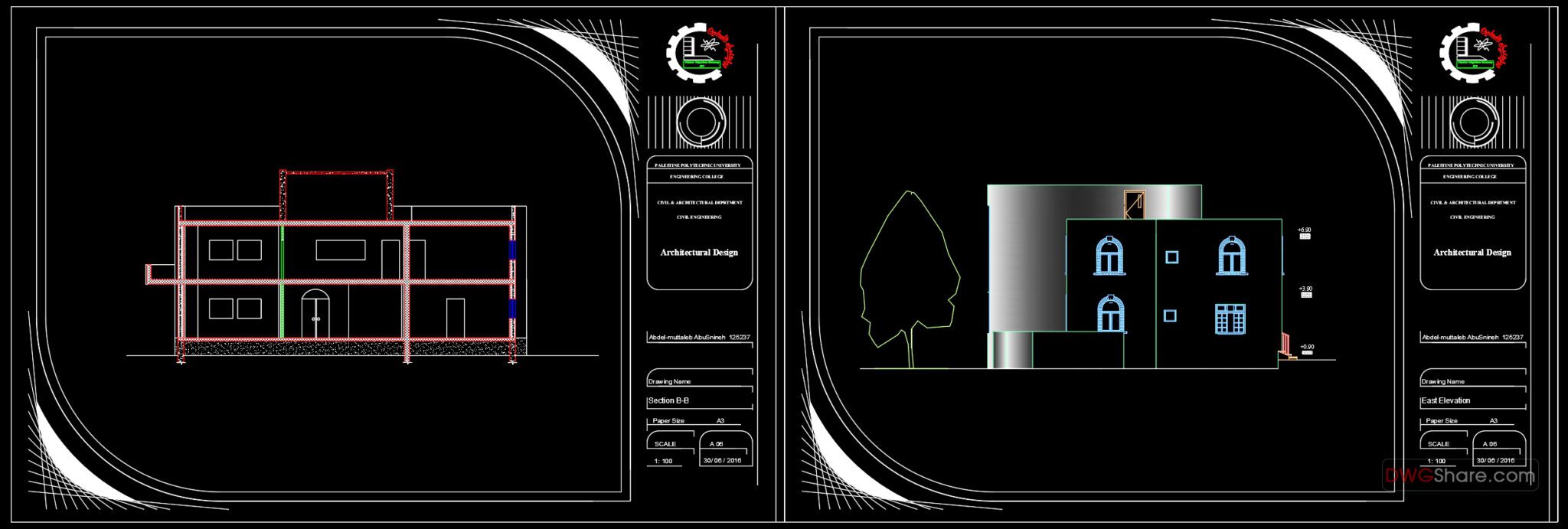 Villa Design Project AutoCAD File Free Download