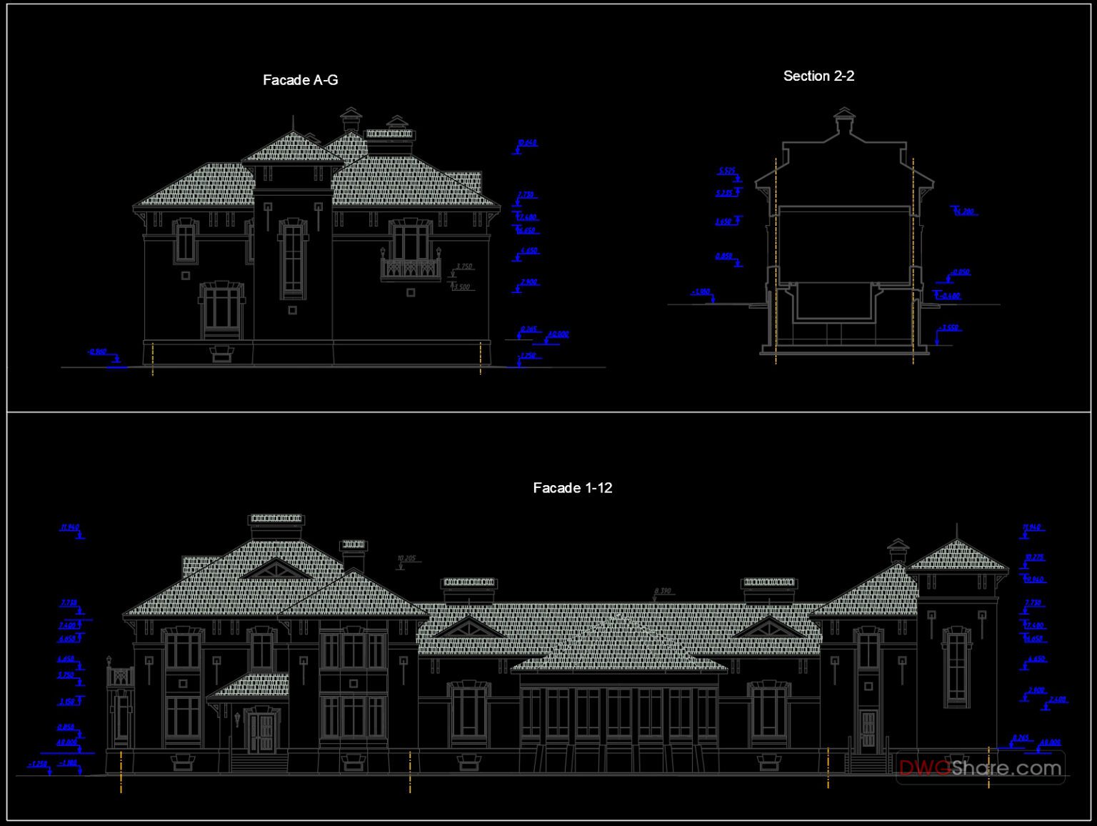 Villa With Swimming Pool AutoCAD File Free Download