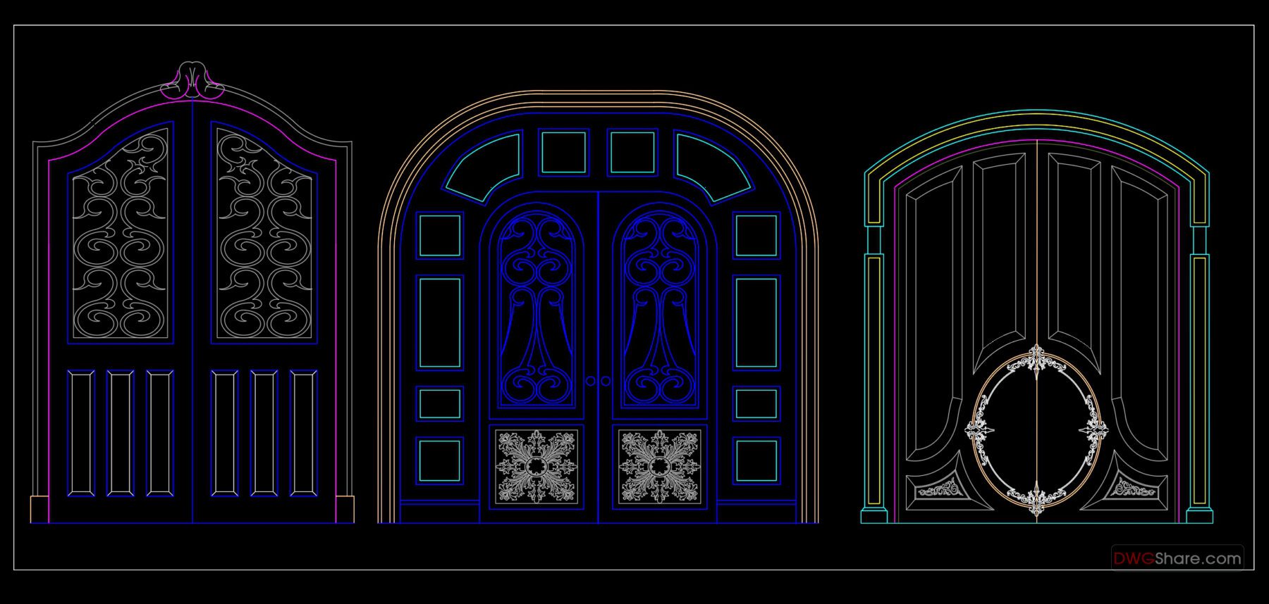 100.Gate design AutoCAD blocks free download